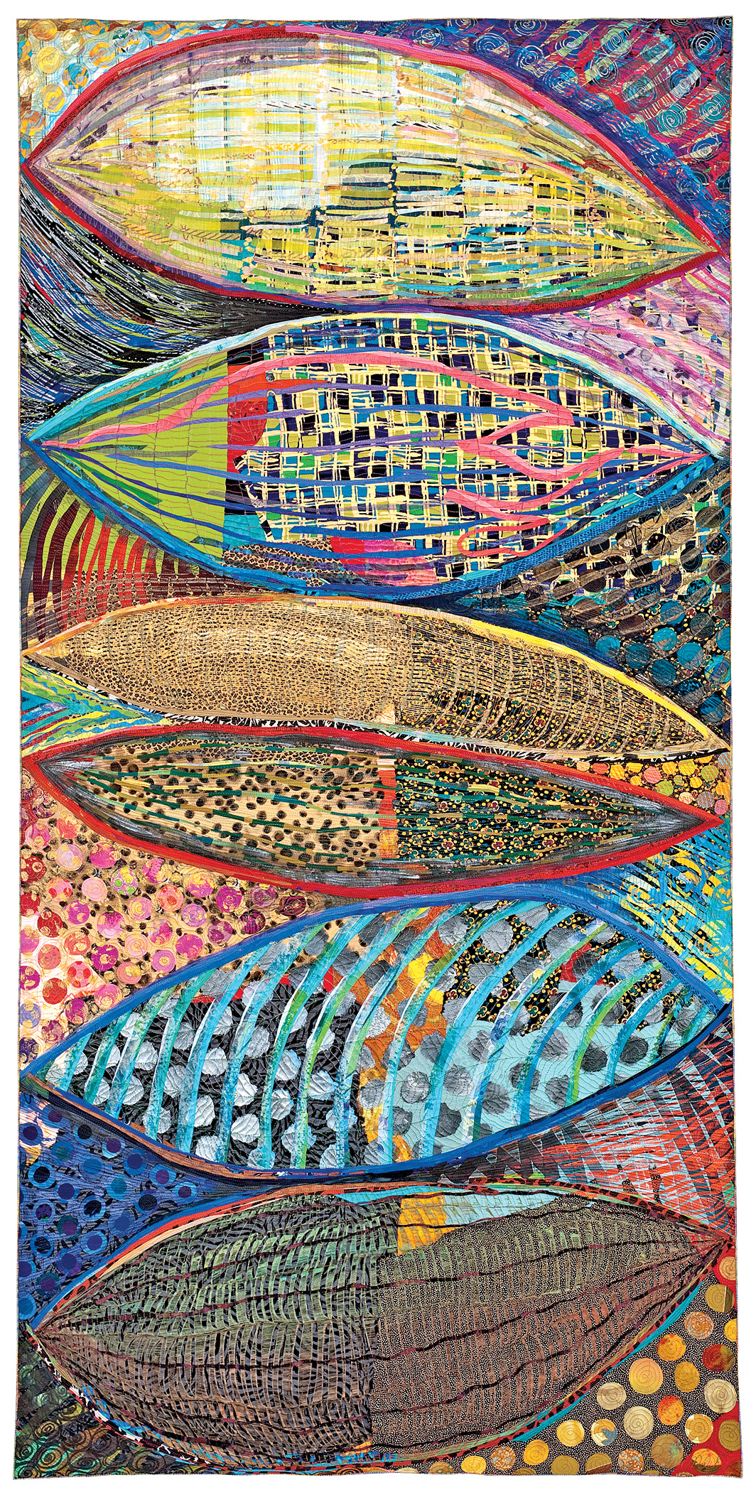 Cellular Structure VI (Stack of Six) | SAQA - Studio Art Quilt Associates