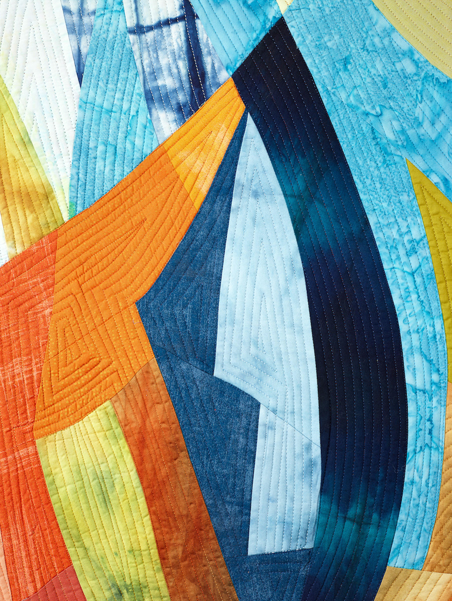 Surfacing-Triptych | SAQA - Studio Art Quilt Associates